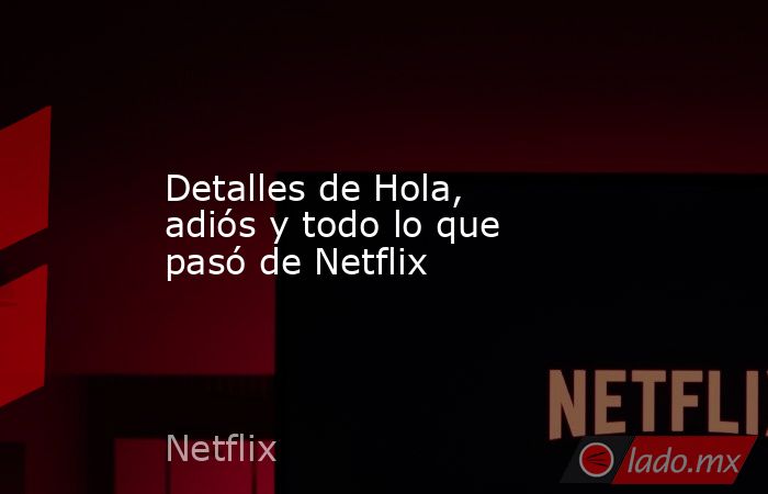 Detalles de Hola, adiós y todo lo que pasó de Netflix - Lado.mx