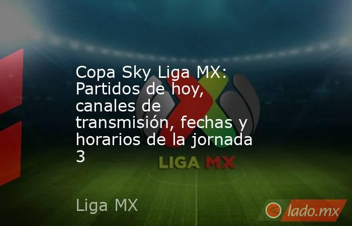 Copa Sky Liga MX: Partidos de hoy, canales de transmisión, fechas y horarios de la jornada 3 ...