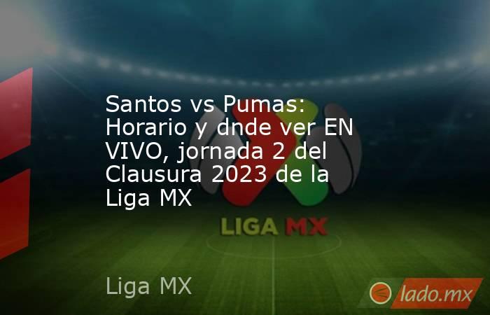 Santos vs Pumas: Horario y dnde ver EN VIVO, jornada 2 del Clausura 2023 de la Liga MX - Lado.mx