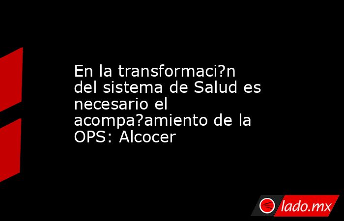 En la transformaci?n del sistema de Salud es necesario el acompa?amiento de la OPS: Alcocer ...