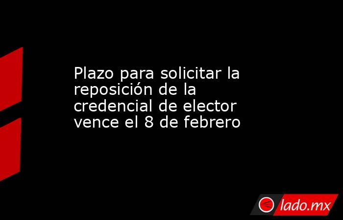 Plazo para solicitar la reposición de la credencial de elector vence el 8 de febrero - Lado.mx