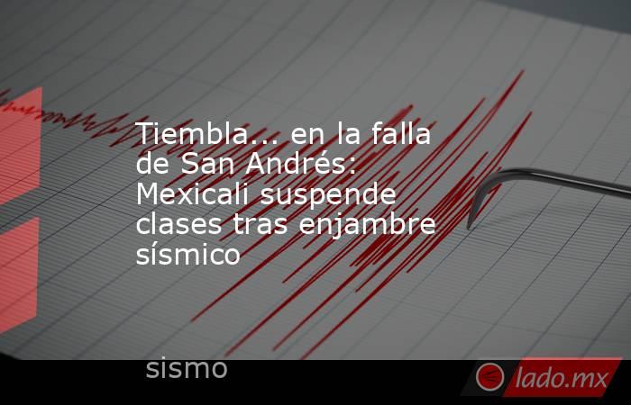 Tiembla... en la falla de San Andrés: Mexicali suspende clases tras ...
