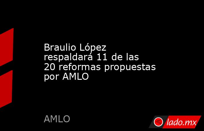 Braulio López respaldará 11 de las 20 reformas propuestas por AMLO ...