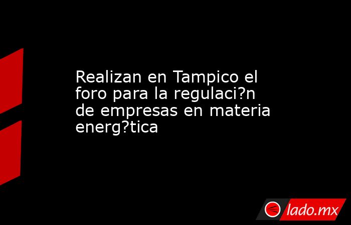 Realizan en Tampico el foro para la regulaci?n de empresas en materia energ?tica - Lado.mx