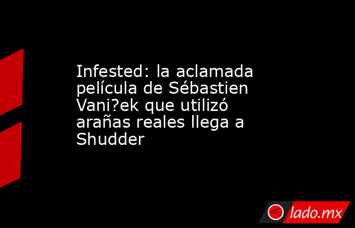 Infested: la aclamada película de Sébastien Vani?ek que utilizó arañas ...