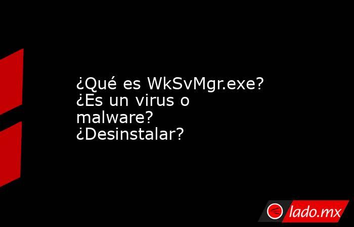 ¿Qué es WkSvMgr.exe? ¿Es un virus o malware? ¿Desinstalar? - Lado.mx